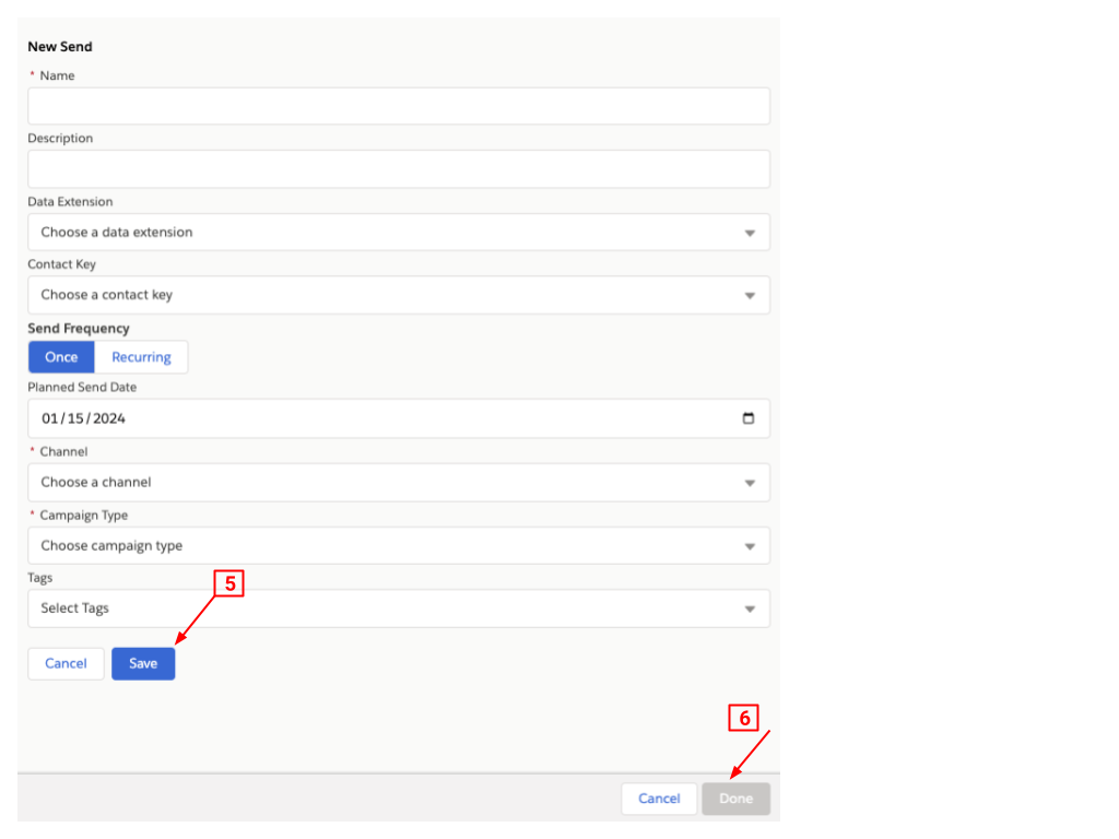 How To Create A New Send In Journey Builder Deselect 